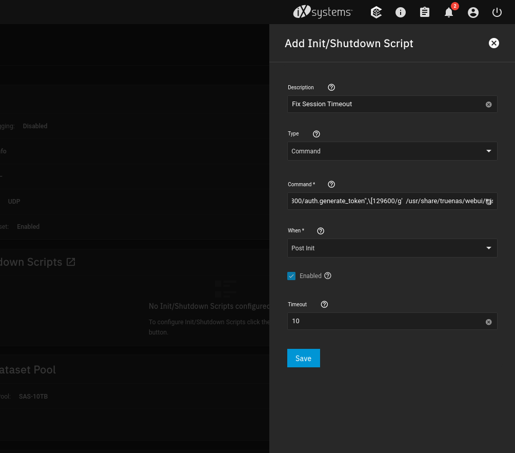 Extend TrueNAS Web UI Session Timeout | Tom Schlick